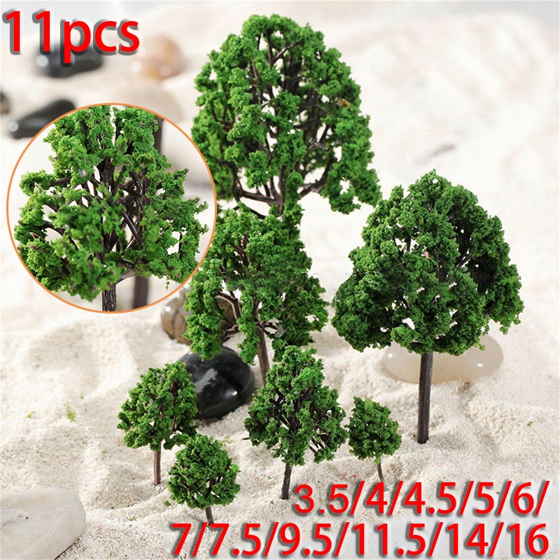 11pcs Model Trees Artificial Mini Landscape Garden Supplies Scenery ...