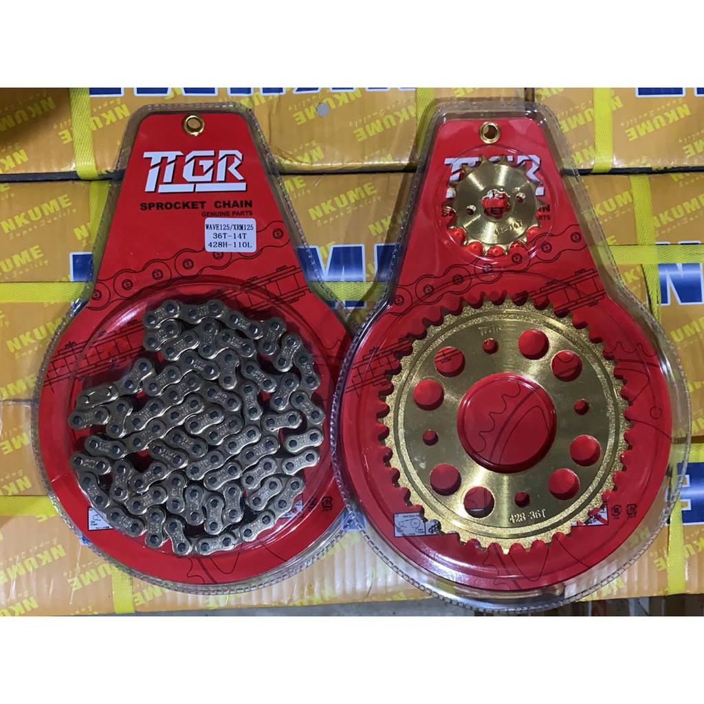CHAIN AND SPROCKET SET xrm/w125 (14T/34T) GOLD | Shopee Philippines