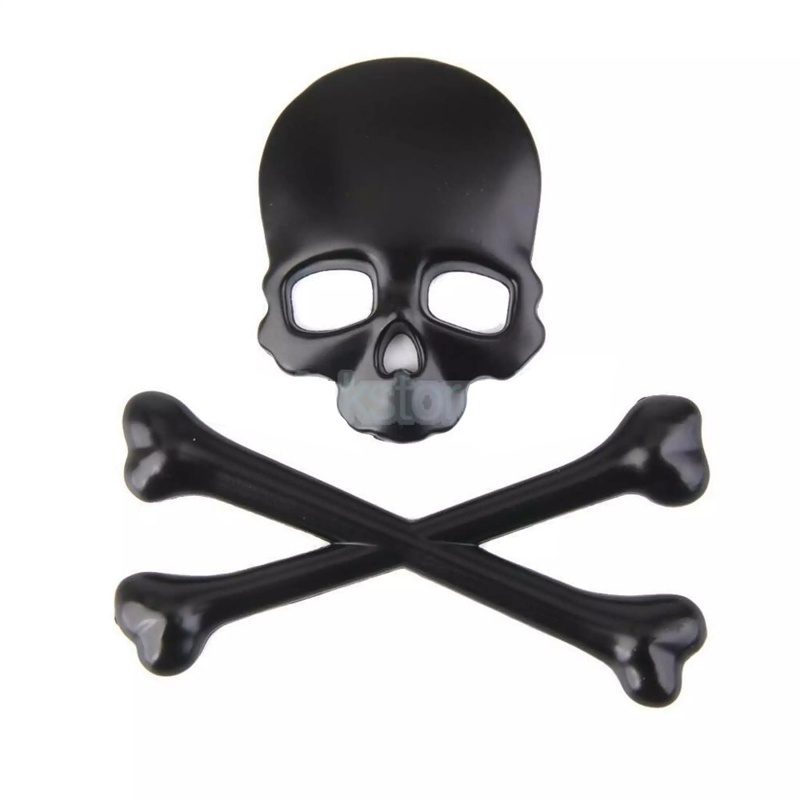 3D Metal Skull Creative Car Sticker Emblems Exterior Decoration For ...