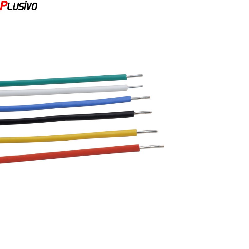 Plusivo 20 AWG Hook up Wire - Pre-Tinned Solid Core 1 meter Black Red Blue White Green Yellow ...
