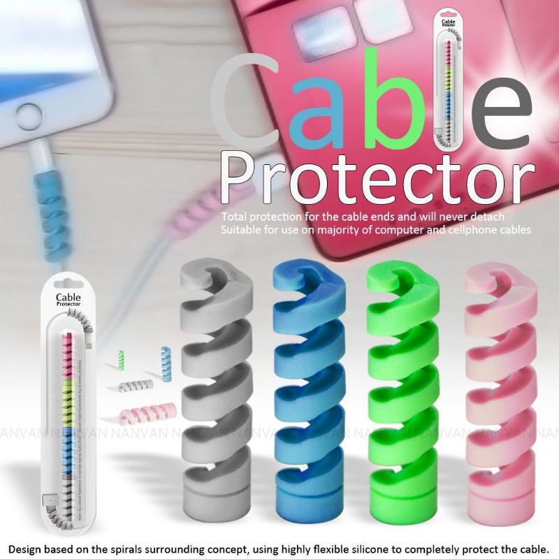 Spiral USB CABLE PROTECTOR / CABLE PROTECTOR | Shopee Philippines
