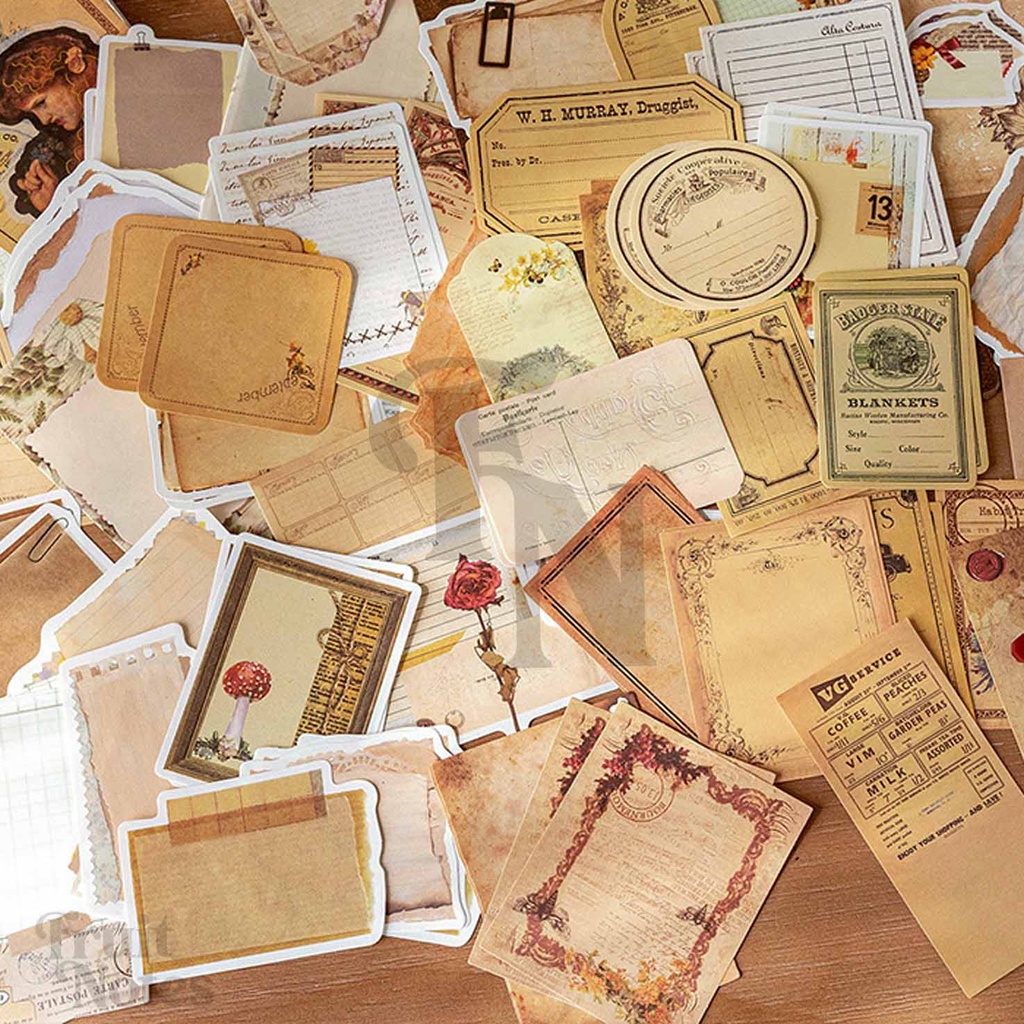 [CLEARANCE] SN255 100 sheets Vintage Themed Loose Assorted Paper ...