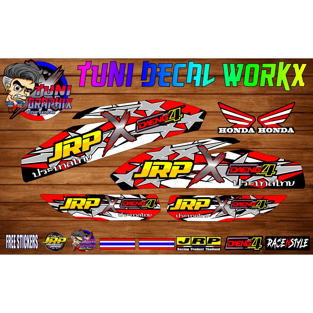 TMX/RUSI/PINOY/MOTOPOSH/SKYGO/ DECALS STICKER v5 RED ( JRP X DAENG ...