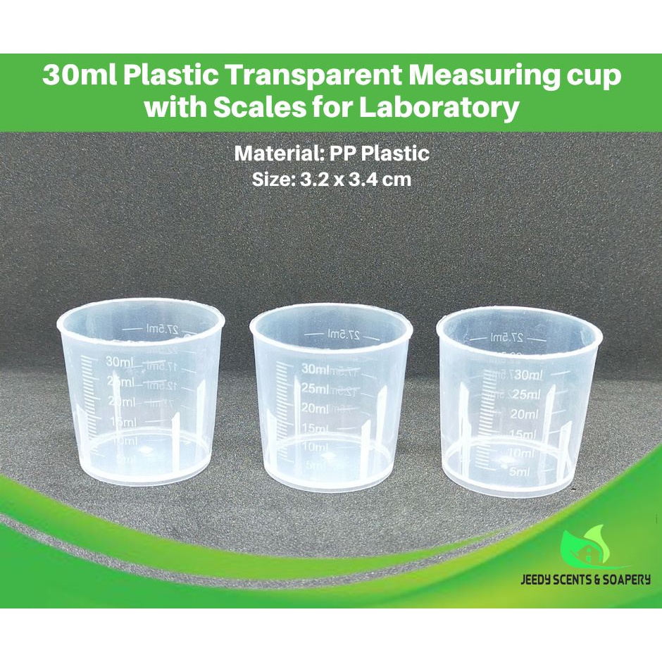 Plastic Transparent Measuring cup with Scales for Laboratory - 30ml ...