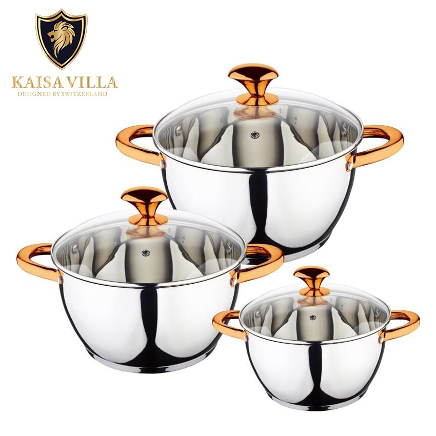 Kaisa Villa cookware set stainless steel casserole set soup pot set ...