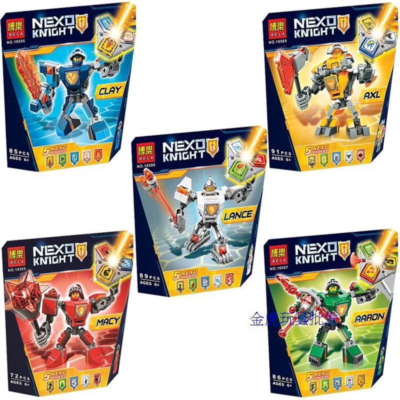 Nexus Knights 10587 Macy Aaron Axl Lance Nexo Knight CLAY 70364 70365 ...