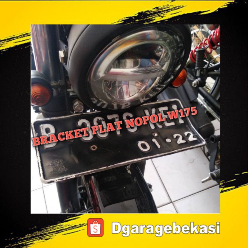 Bracket Nopol Kawasaki W175 frame BRACKET and bottom plate light Police ...