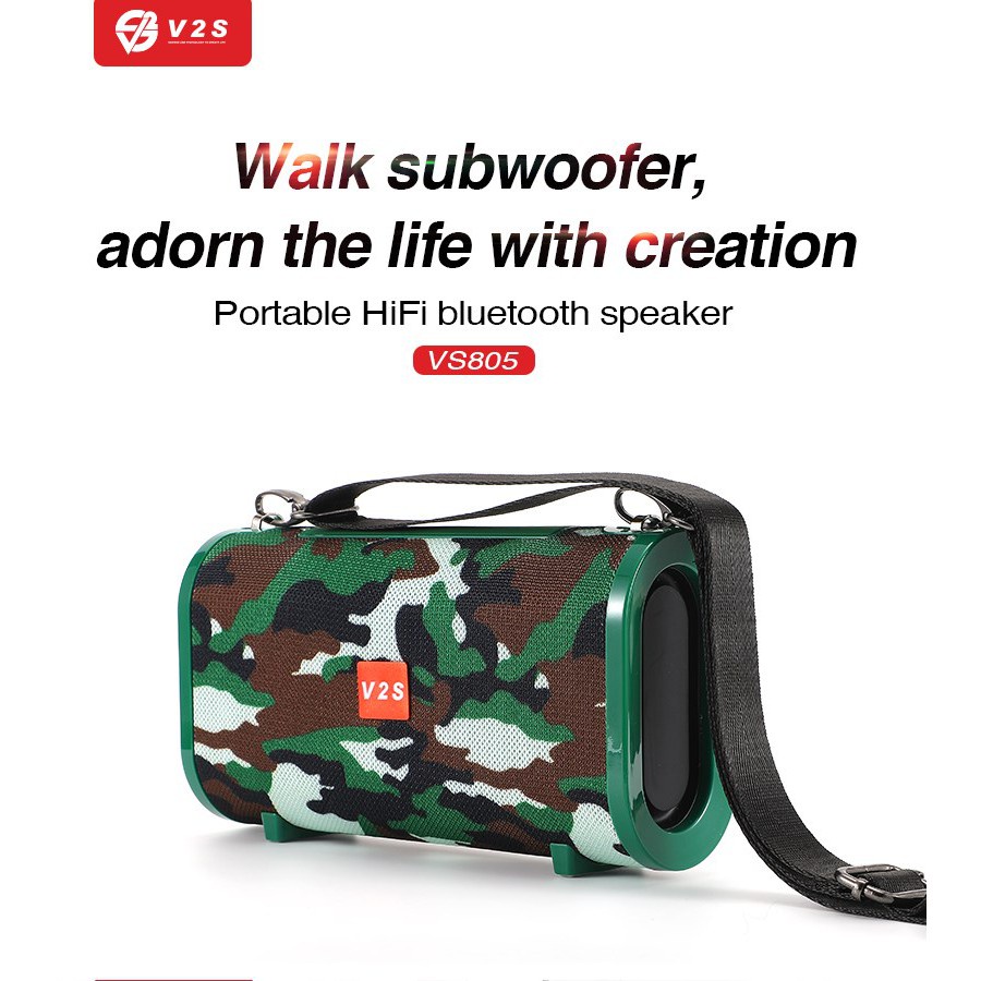 V2S VS805 Portable Rechargeable Wireless Bluetooth Stereo Speaker TF ...