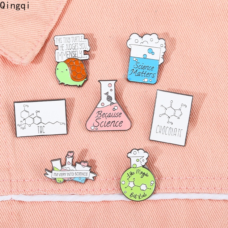 Science Enamel Pin Chemistry Molecular Beaker Brooch Badges Cartoon ...