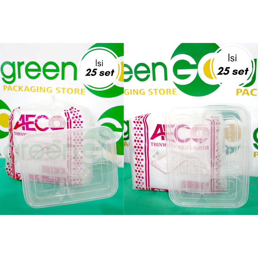 Thinwall SEKAT BENTO SUSHI AECO 25 SET Close Box Eating Transparent 4 ...