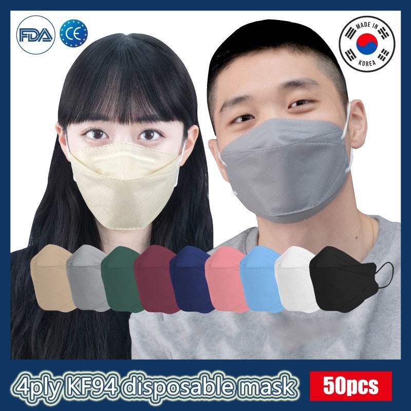 50pcs Korea 3d Fish Kf94 Mask Mix Color 4plymask Fish Mask Kf94 Adult ...