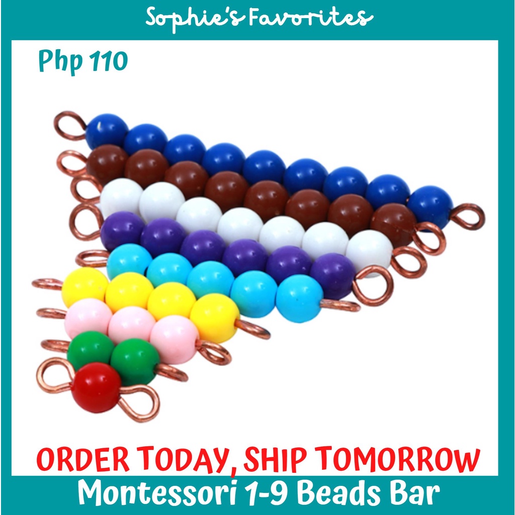 Montessori 1-9 Beads Bar Bead Bar Counting Beads for Kids Math Bead ...