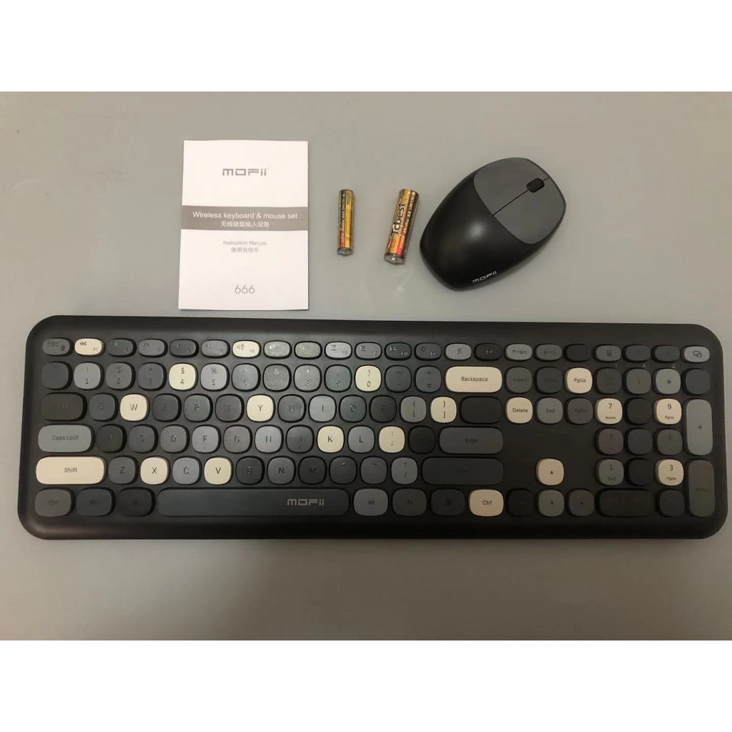 Original Mofii 666 Mixed Color Keycap 2 4ghz Wireless Keyboard And Mouse Combo Set For Home