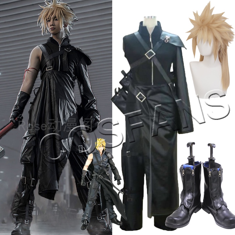 Final Fantasy FF7 Cloud Strife Cosplay Outfit PU Leather Carnaval ...