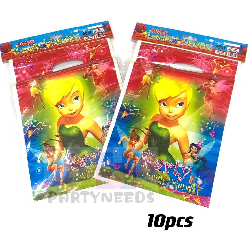 10pcs tinkerbell loot bag plastic bag gift bag for birthday party ...