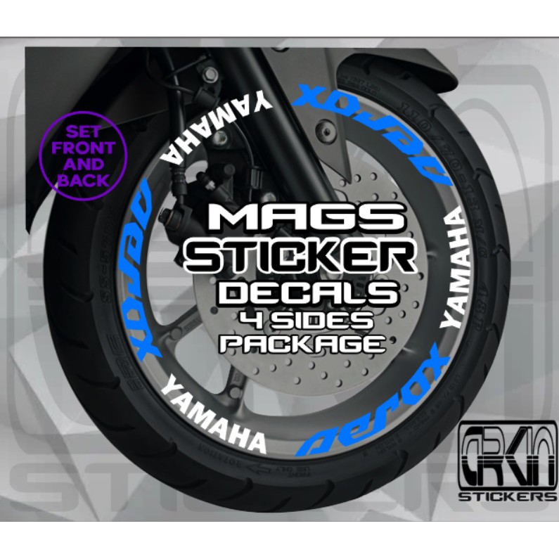 Aerox mags sticker set for 2 wheels front and back | Shopee Philippines