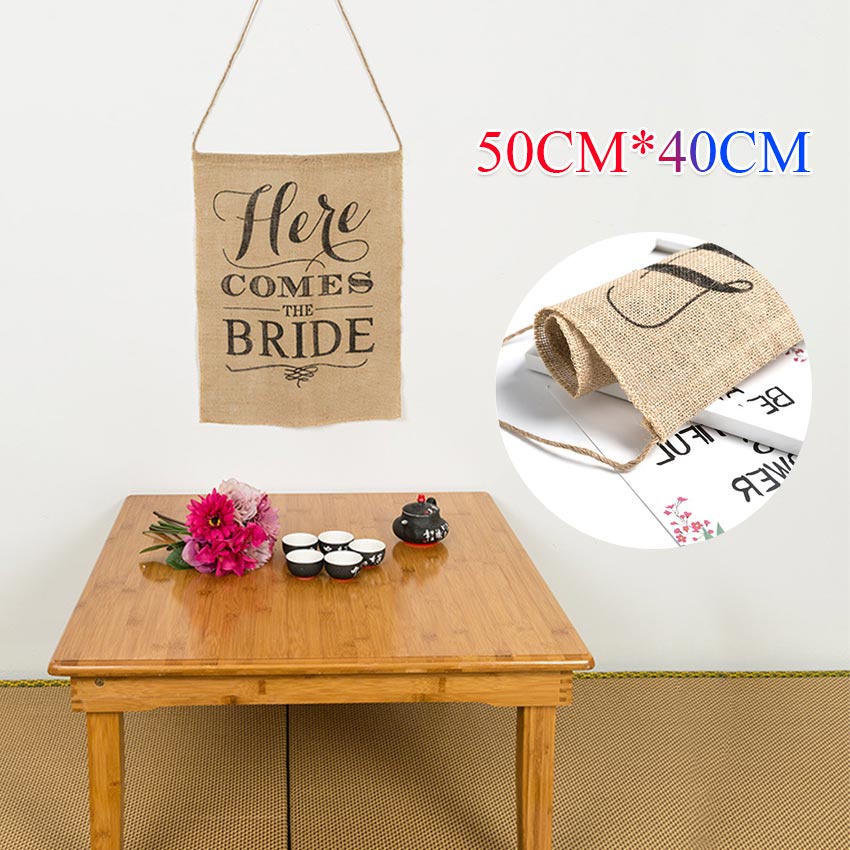 "Here Comes the Bride" Natural Handmade Jute Banner Rustic Ceremony ...