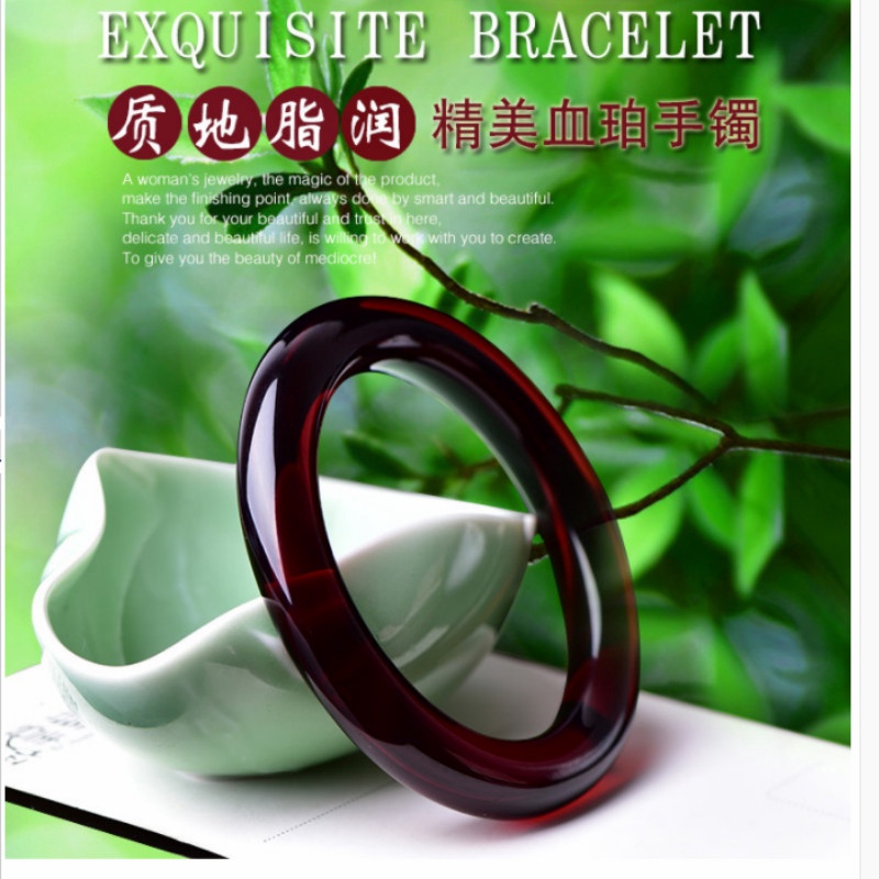 Pure Natural Beeswax Blood Amber Bracelet Women's Wine Red Activating ...