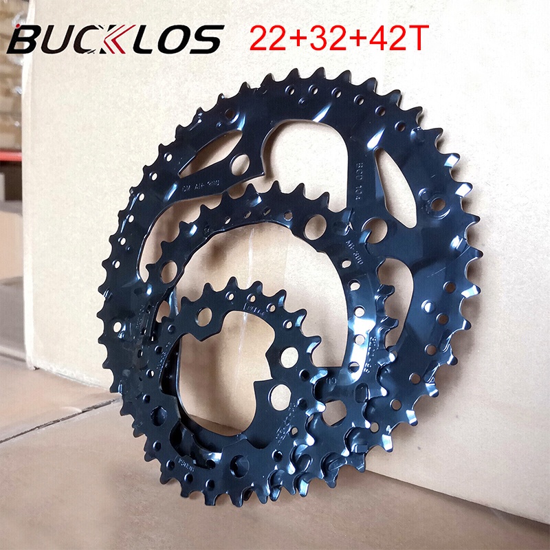 BUCKLOS 22/32/44T Bike Chainring Triple 9 Speed MTB Bicycle Chain Ring Round 64/104bcd | Shopee ...