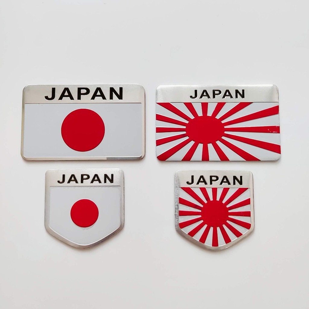 Japanese flag car stamp - Beautiful Japanese flag logo aluminum stamp ...