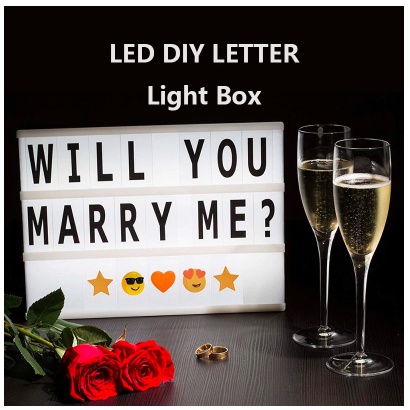 New DIY LED Letter Cards Combination Light Box A4 Size USB AA Battery ...