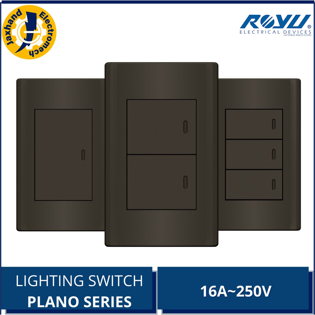 Royu Switch 16A~250V, Plano Series Dark Gray | Shopee Philippines