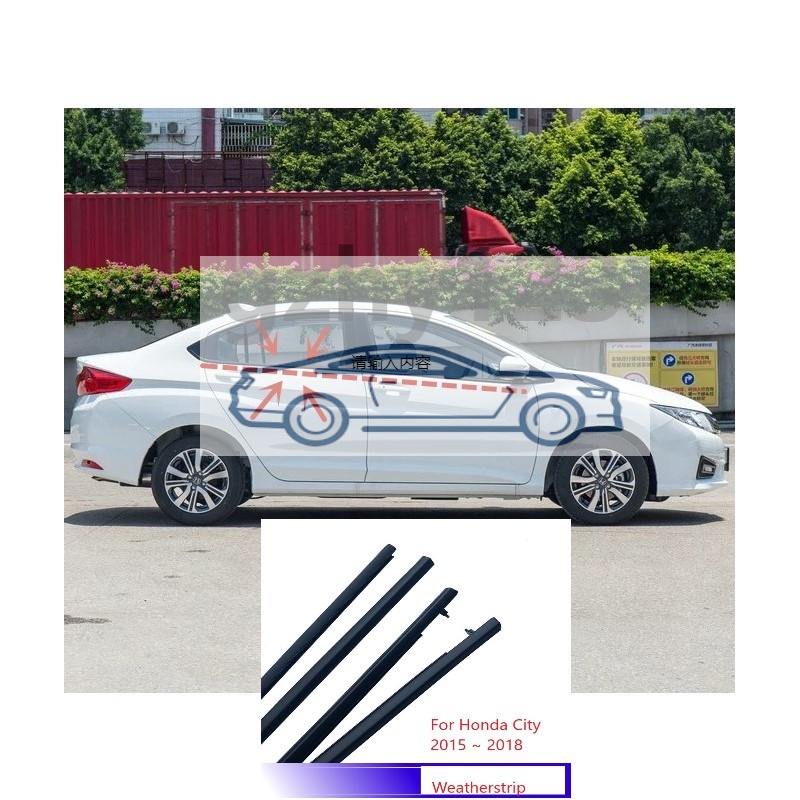 4 pcs For Honda City 2014 2015 2016 2017 2018 Car Outside Window ...