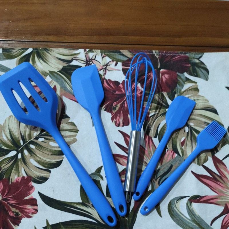 PERALATAN Teflon kitchen tool set 5 pcs/ multi-purpose cooking utensils ...