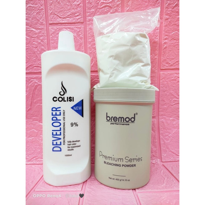 BREMOD PREMIUM BLEACHING POWDER WITH COLISI OXIDIZING CREAM 1000ML ...