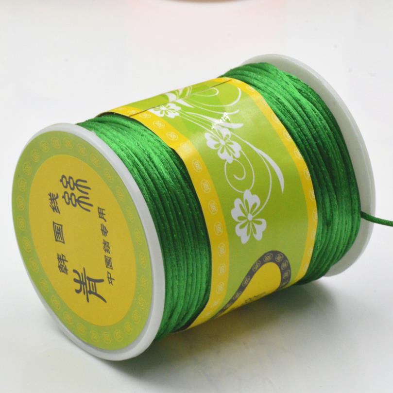 50M 1.5mm Satin Nylon Cord Knotting Beading String Bracelet Macrame ...