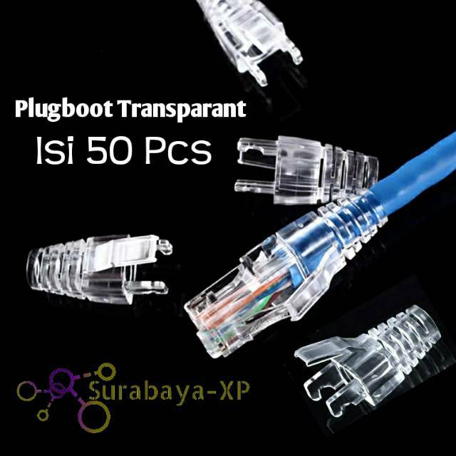Protective Rubber RJ45 CAT5E CAT6 Connector Cover boot Plug Clear ...