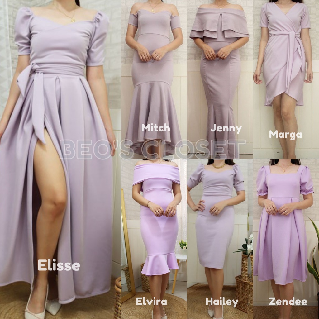 LAVENDER / LIGHT VIOLET COLOR THEME FORMAL NEOPRENE DRESSES GOWN ...
