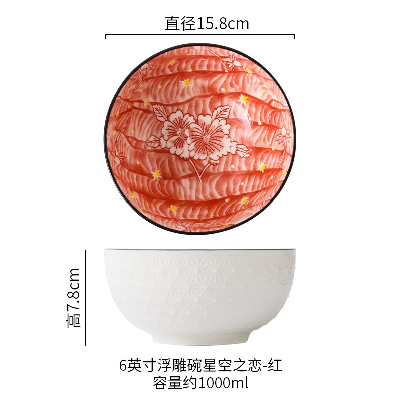 Ramen Bowl, Instant Noodle Modern Creative Starry Sky 6-Inch Underglaze ...
