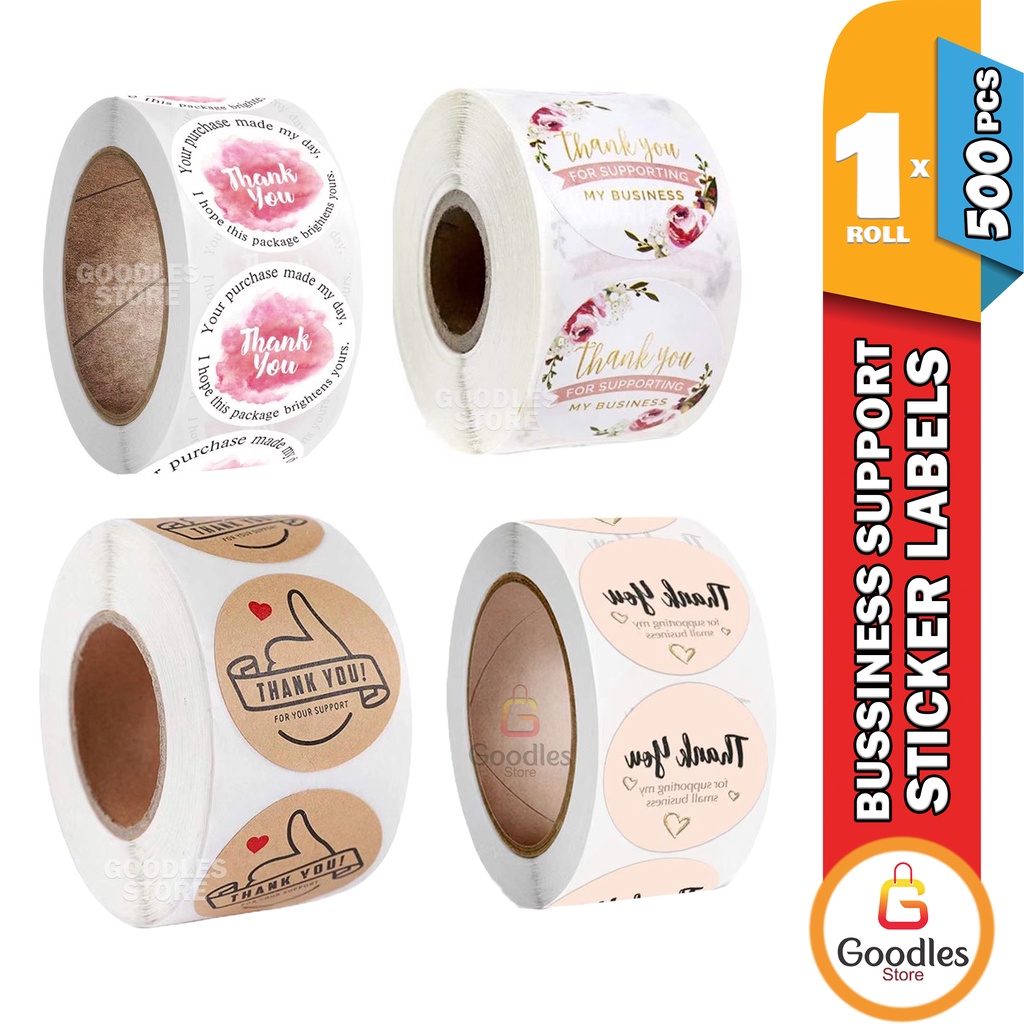 500pcs Business Support Sticker Label Thank You Business Support ...