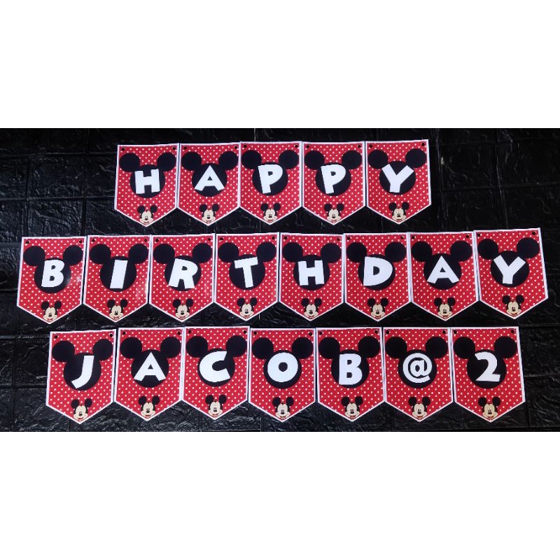 PERSONALIZED NAME PARTY BANNER (MICKEY MOUSE) | Shopee Philippines