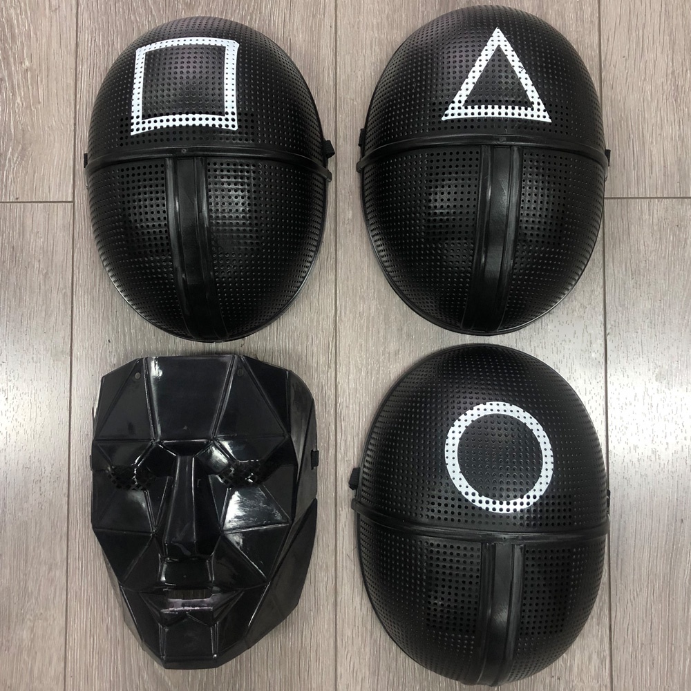 2022 NEW TV Squid Game Black Mask Cosplay Round Six Square Circle ...