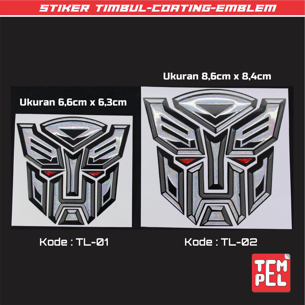 Embossed/Coating/Emblem/Embos/3D Transformer Logo AUTOBOTS Silver ...