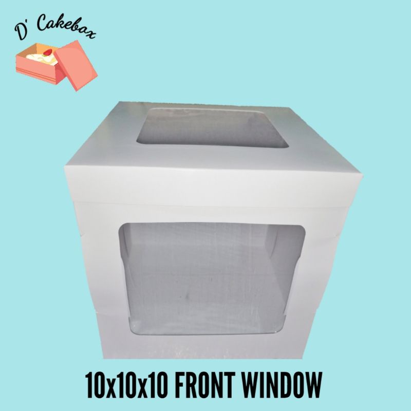 10x10x10 FRONT and TOP Window Tall Cake Box 10pcs | Shopee Philippines