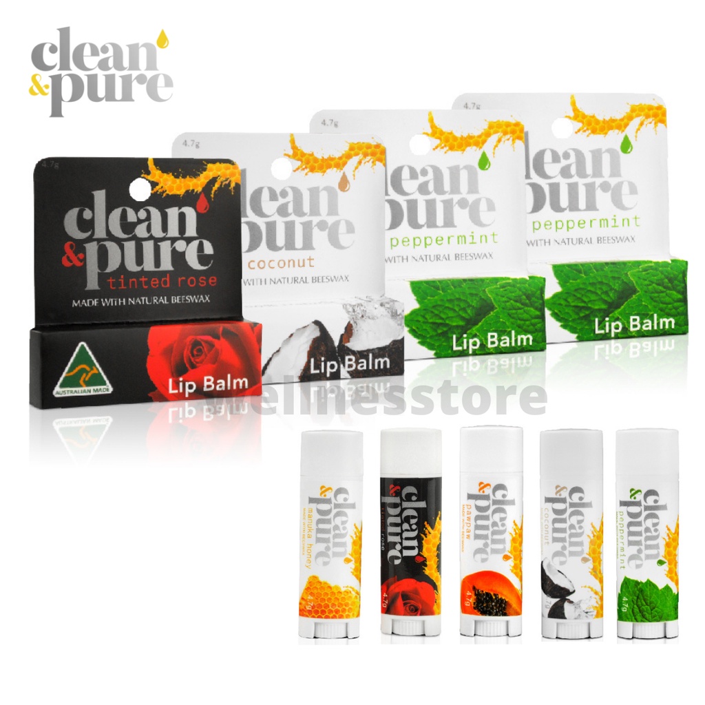 Clean & Pure Lip Balm Imported from Australia (Cocoa Butter / Coconut ...