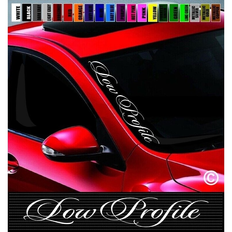 20" Low Profile Side Windshield Car Decal Sticker JDM Lowered Stance ...