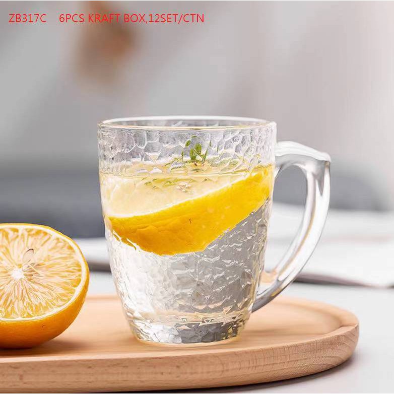 Delisoga Glassware Drinking Mug Set 6pcs. 290mL ZB125 and ZB12-150 and ...