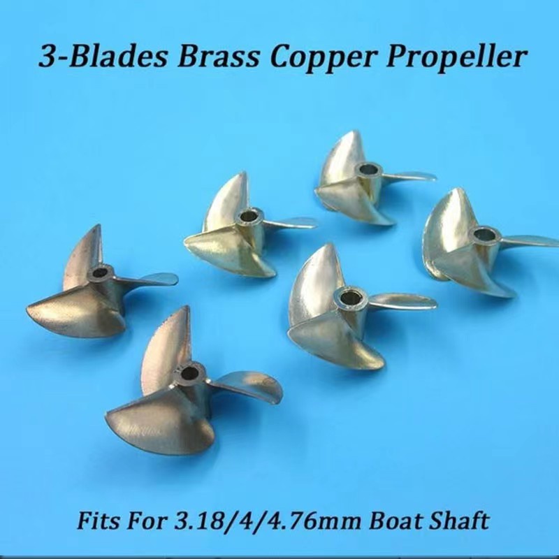 3-Blades Brass Copper Propeller For DIY RC Boat Model 436/437 Metal ...