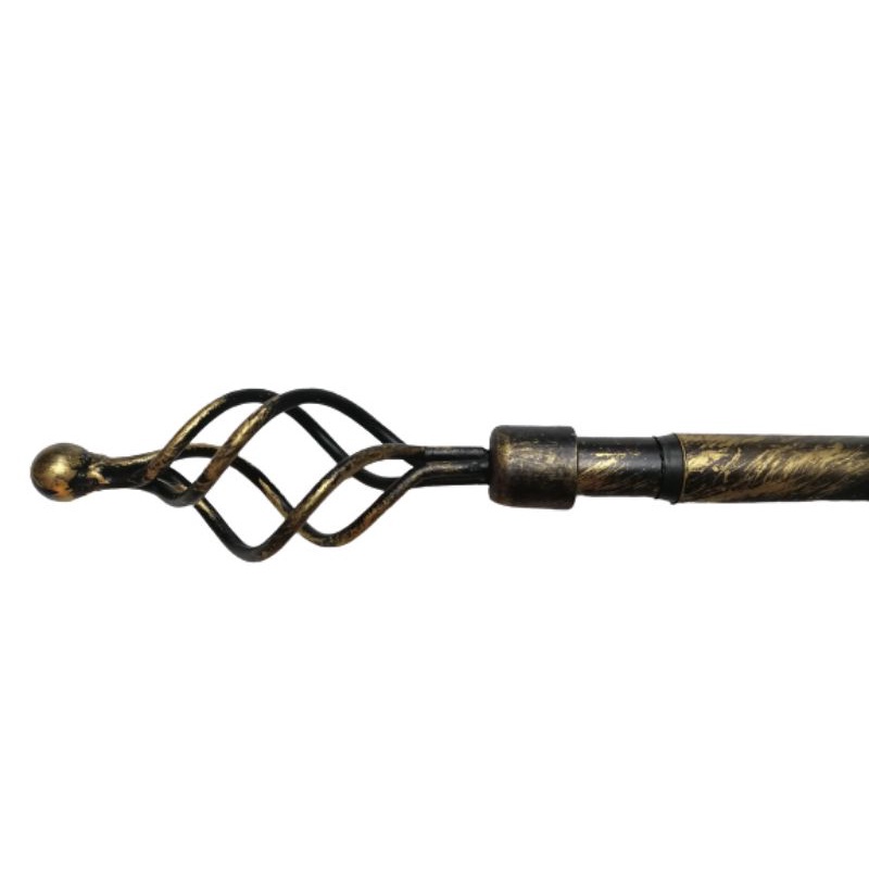 Extendable Adjustable Spiral Curtain Rod 3/4 Thick Set With Hook And ...
