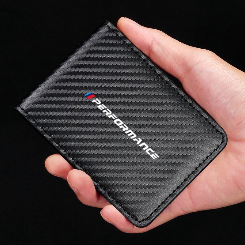 Ultra Thin Carbon Fiber Auto Driver License Bag Car Driving Card Holder For BMW M Power ...