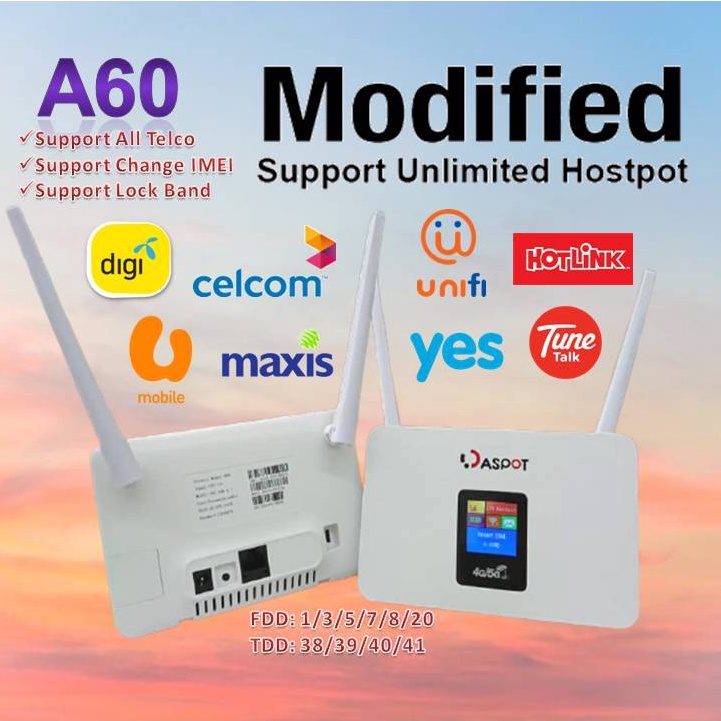 Unlock Unlimited 4G CPE Aspot A60 WiFi Modem SIM CARD ROUTERS 4G LTE ...
