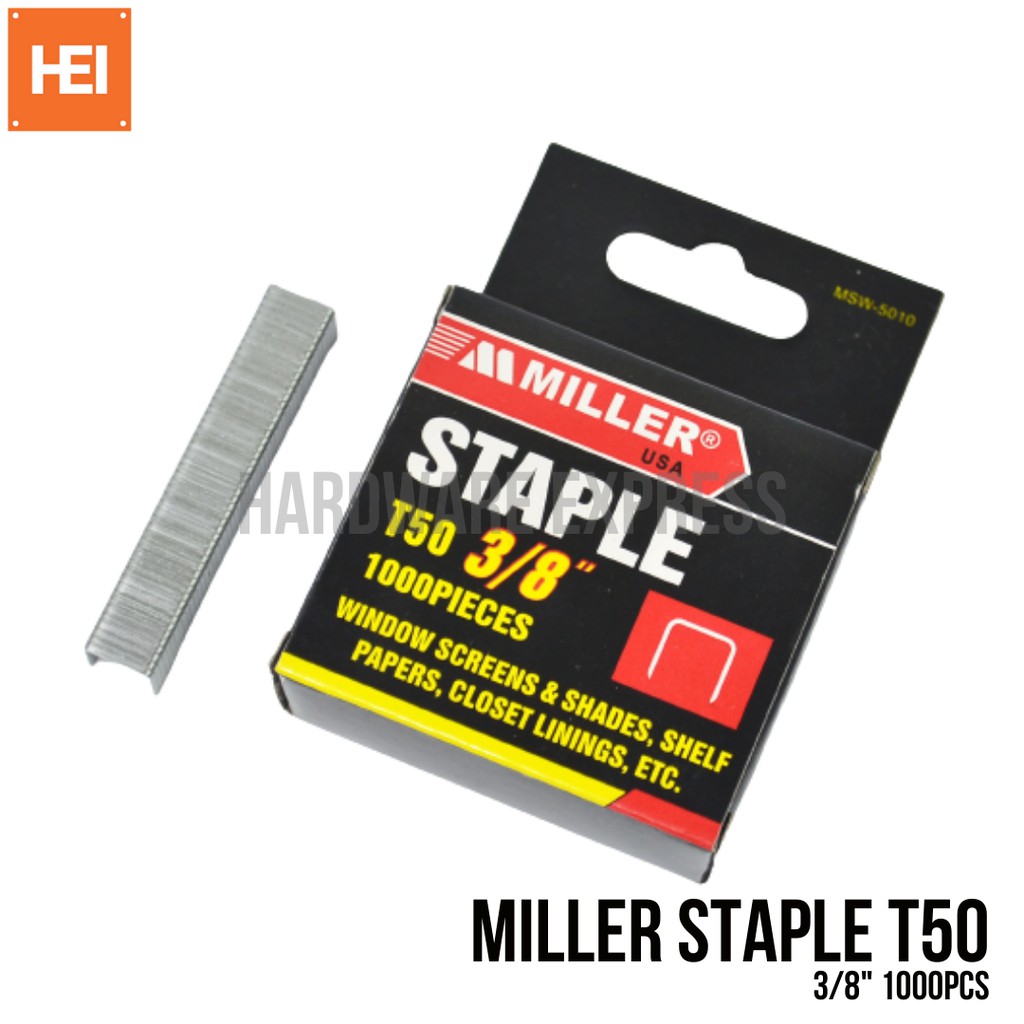 Miller USA Staple Wire T50 3/8" Gun Tacker Refill | Shopee Philippines