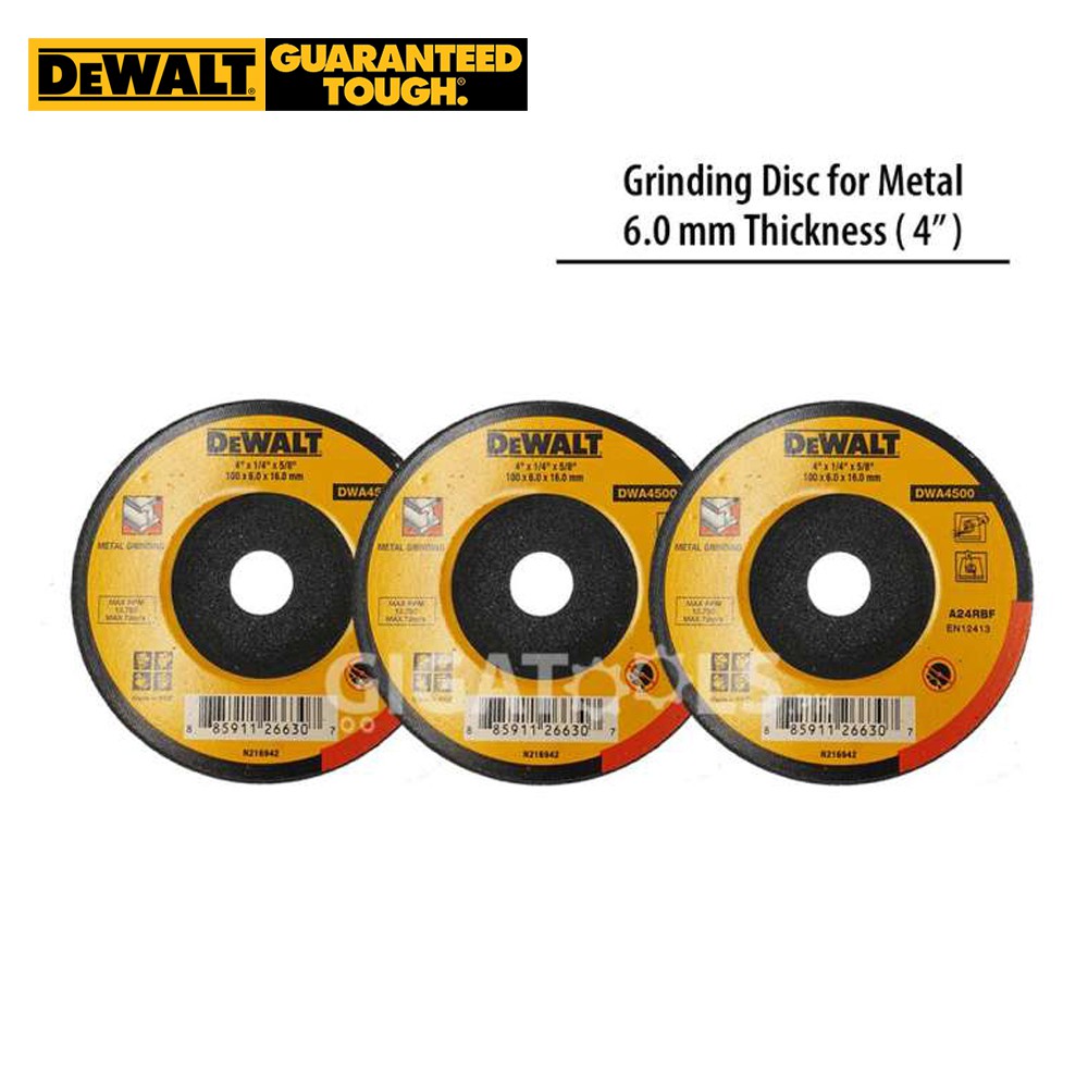 DeWalt DWA4500 4-inch Grinding Disc for Metal 3pcs ( 3's ) | Shopee ...