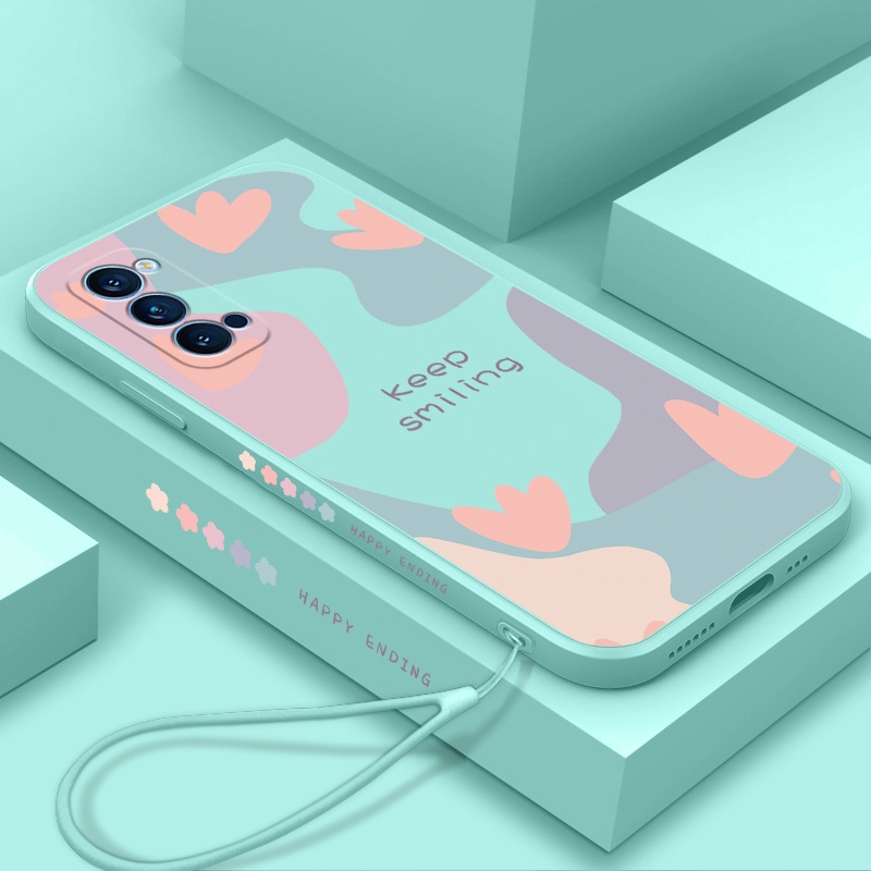 oppo reno 4 reno 5 reno 6 reno 3 case Morandi color straight edge ...