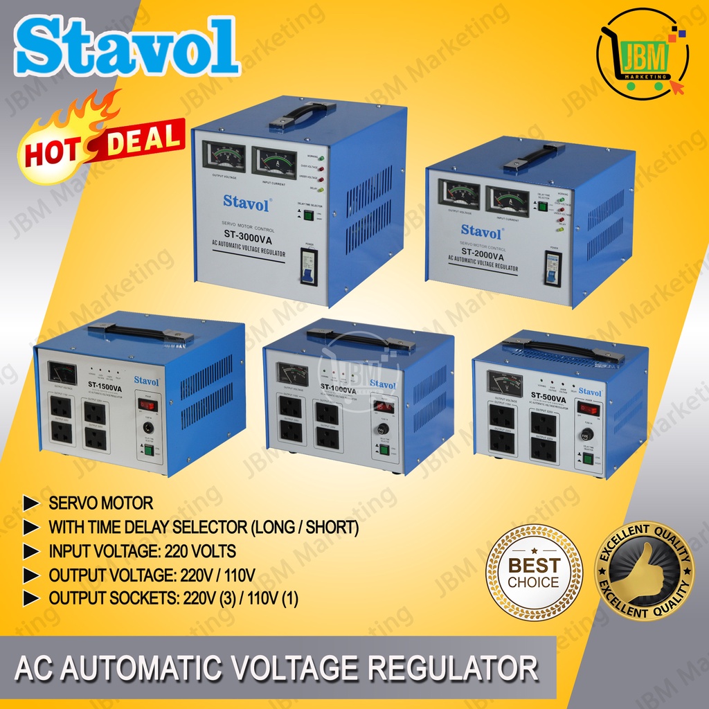 Stavol by JBM AVR Automatic Voltage Regulator 100% Copper Servo Motor ...