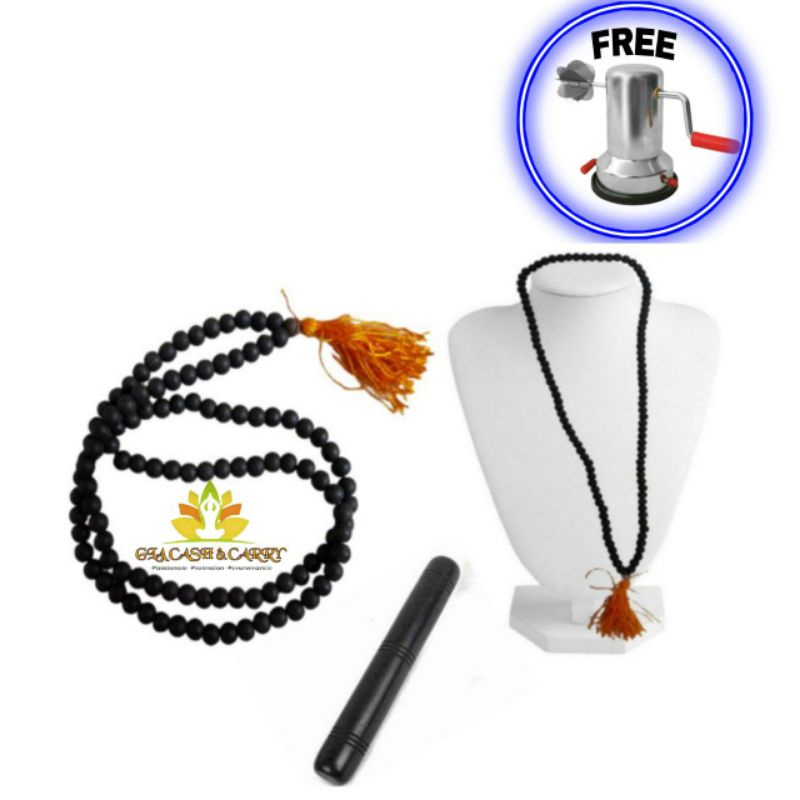 Small Beads Karunggali/Ebony Wood Mala To Wear/For Pooja (108 Beads ...